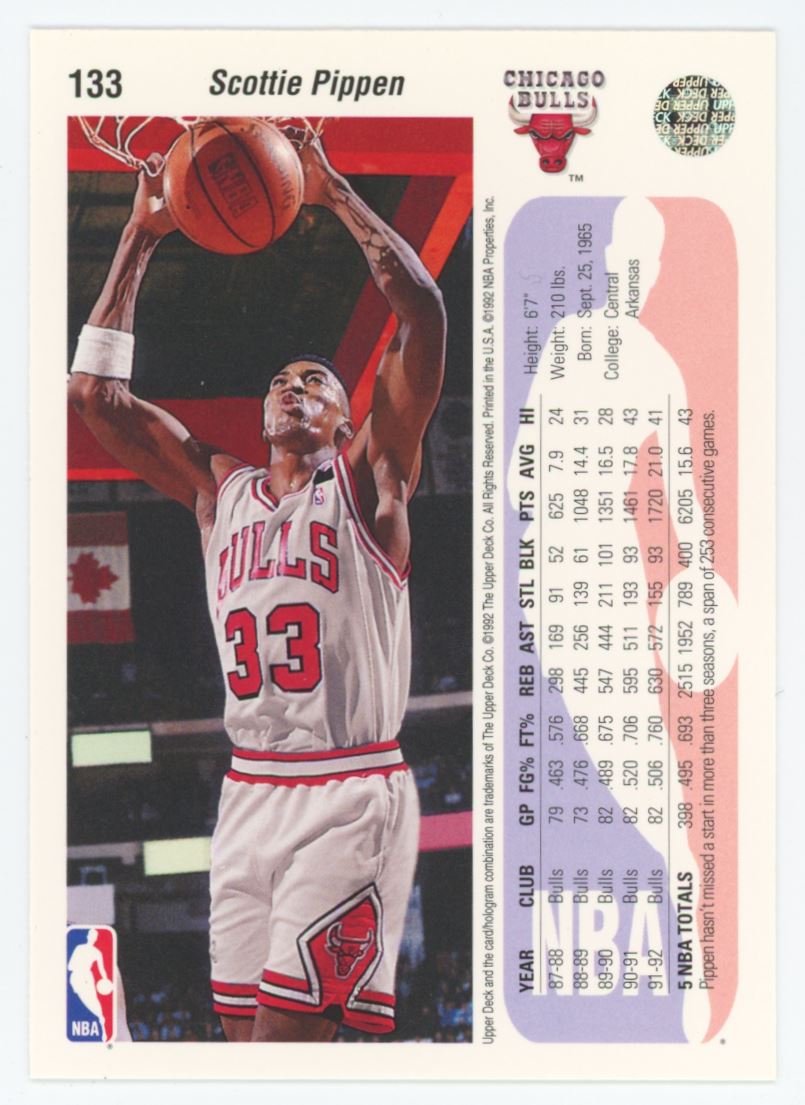 1992-93 Upper Deck Scottie Pippen #133 on Kronozio