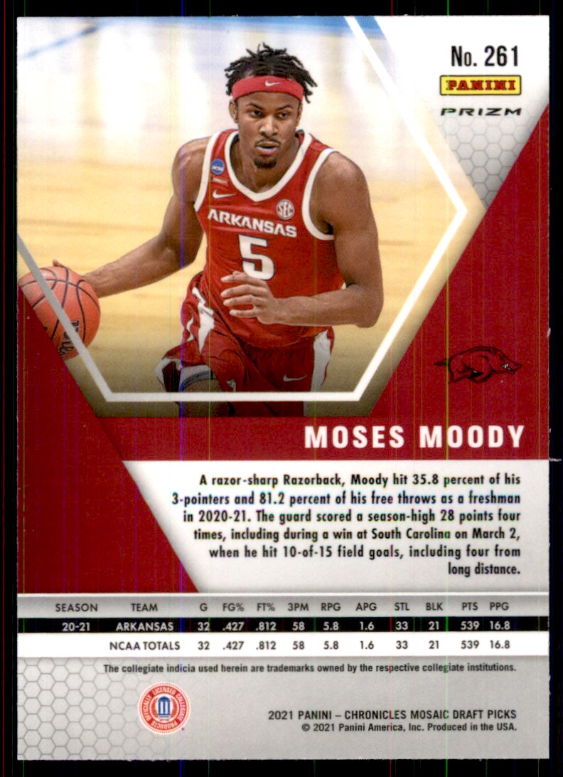 2021-22 Panini Chronicles Draft Picks Bronze Moses Moody/Mosaic #261 on ...