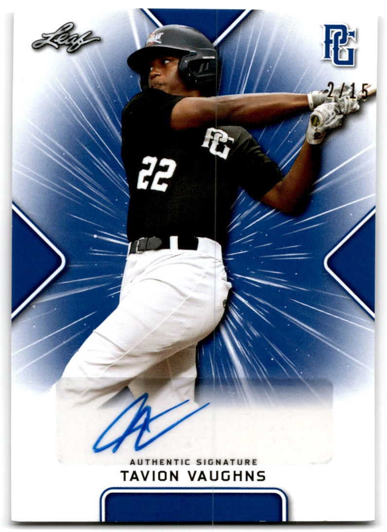 2021 Leaf Perfect Game National Showcase Blue Tavion Vaughns #BA-TV1 on ...