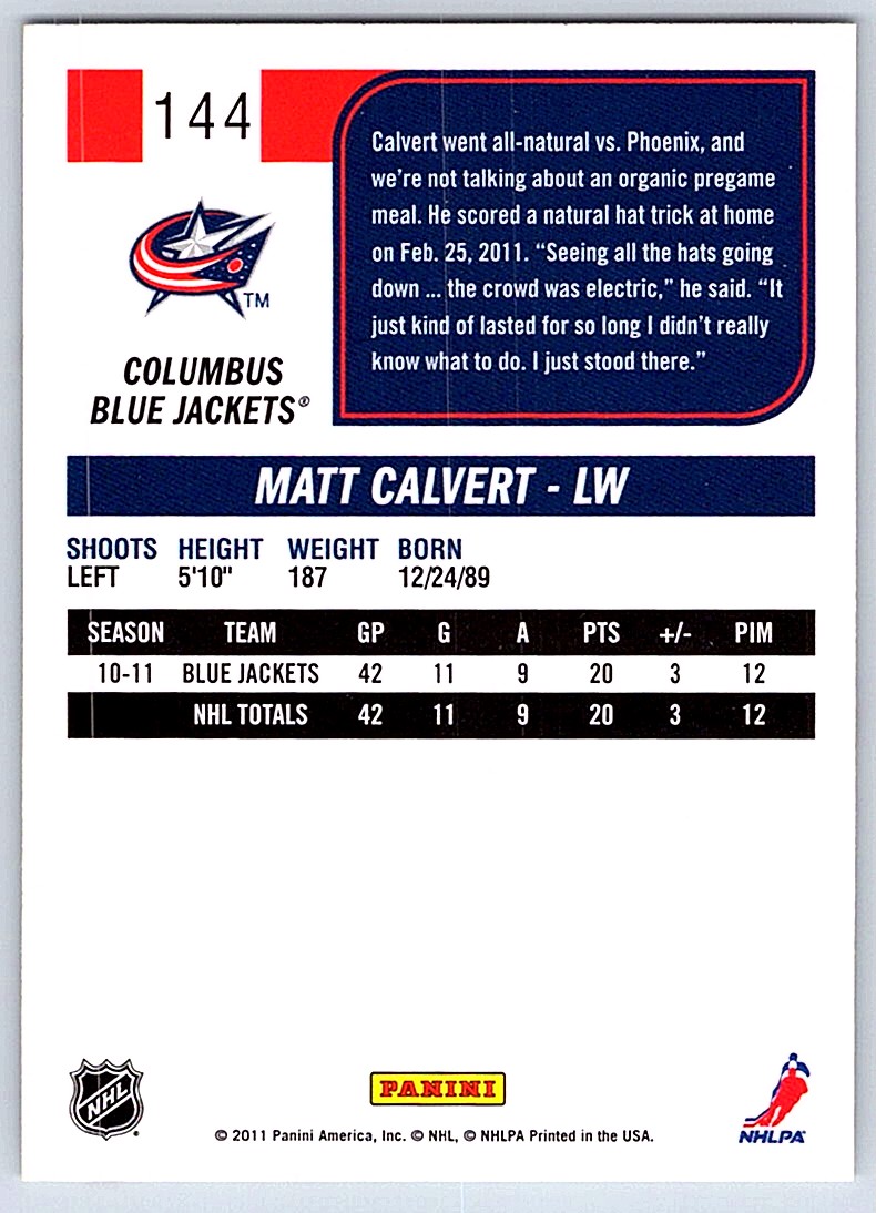 2011-12 Score Matt Calvert #144 on Kronozio