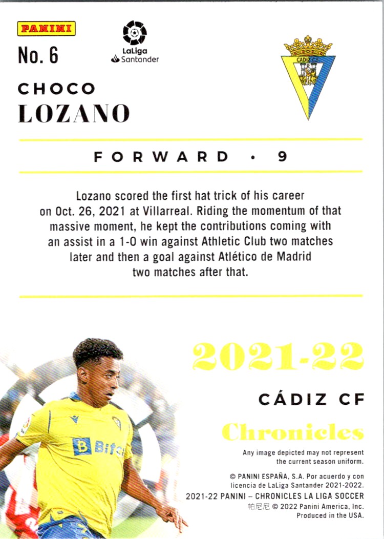 2021 Panini Chronicles Choco Lozano on Kronozio