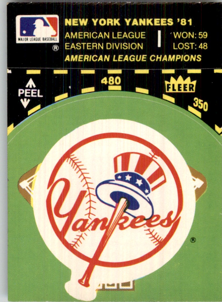 1982 Fleer Team Logo Sticker Green-Puzzle on Back Version 1 New York ...