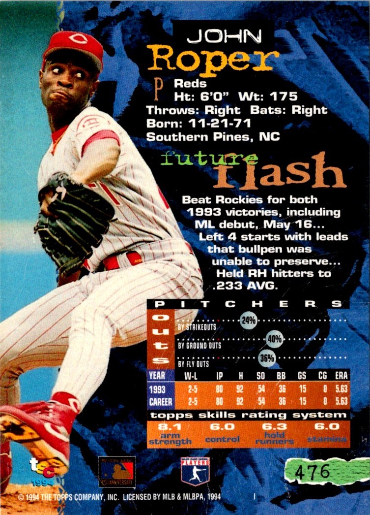 1994 Stadium Club John Roper #476 on Kronozio