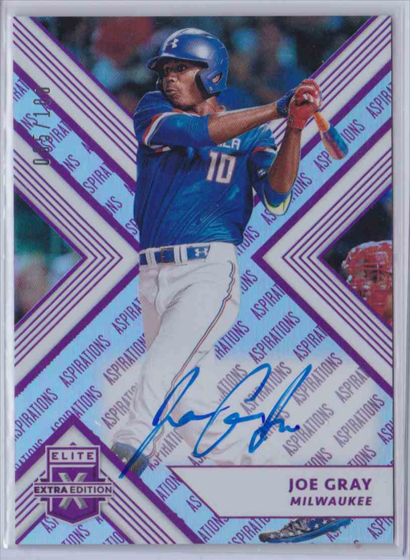 2018 Elite Extra Edition Aspirations Purple On Card Joe Gray on Kronozio