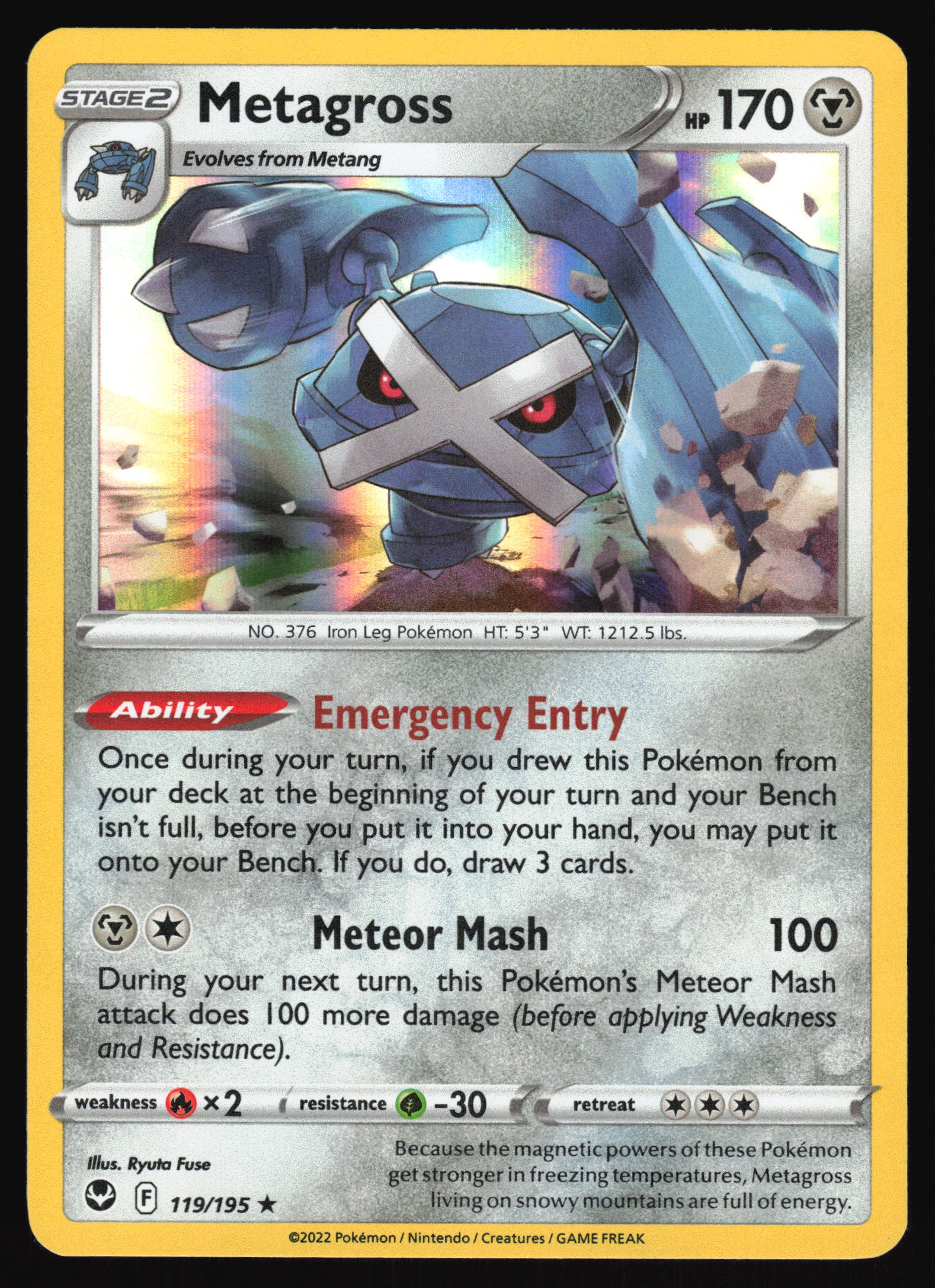 2022 Pokemon TCG Silver Tempest Metagross on Kronozio