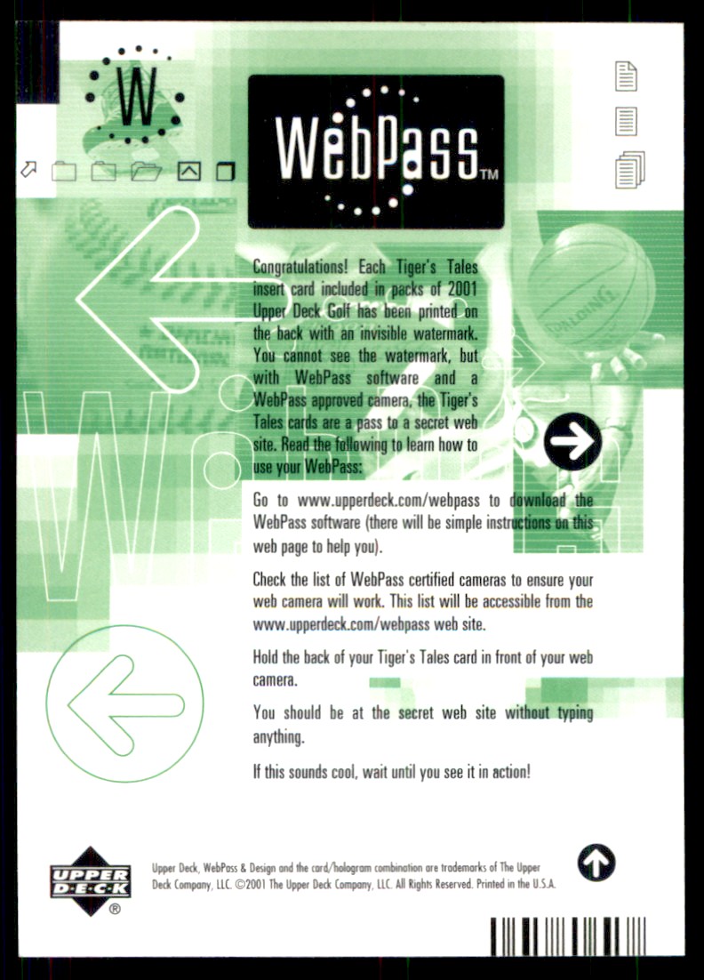 2001 Upper Deck WebPass #NNO on Kronozio