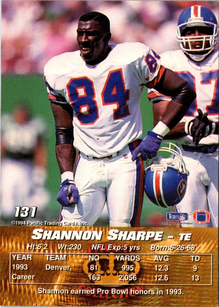 1994 Pacific Shannon Sharpe #131 on Kronozio