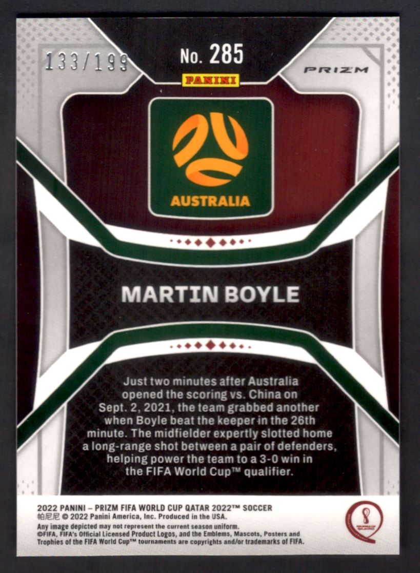 2022 Panini Prizm World Cup Blue RC Martin Boyle #285 on Kronozio