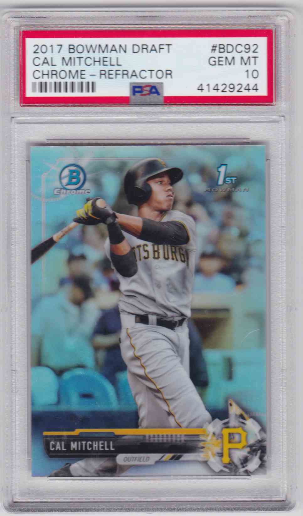 2017 Bowman Chrome Draft Refractor Cal Mitchell #244 on Kronozio