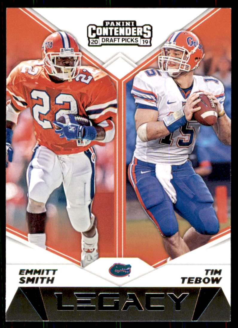 2019 Panini Contenders Draft Picks Emmitt Smith, Tim Tebow #4 on Kronozio