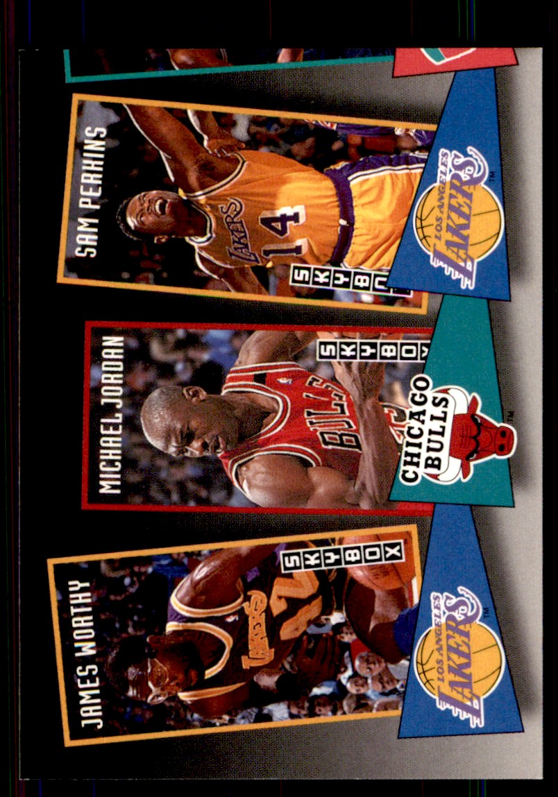 1992-93 SkyBox School Ties James Worthy/Michael Jordan/Sam Perkins # ...
