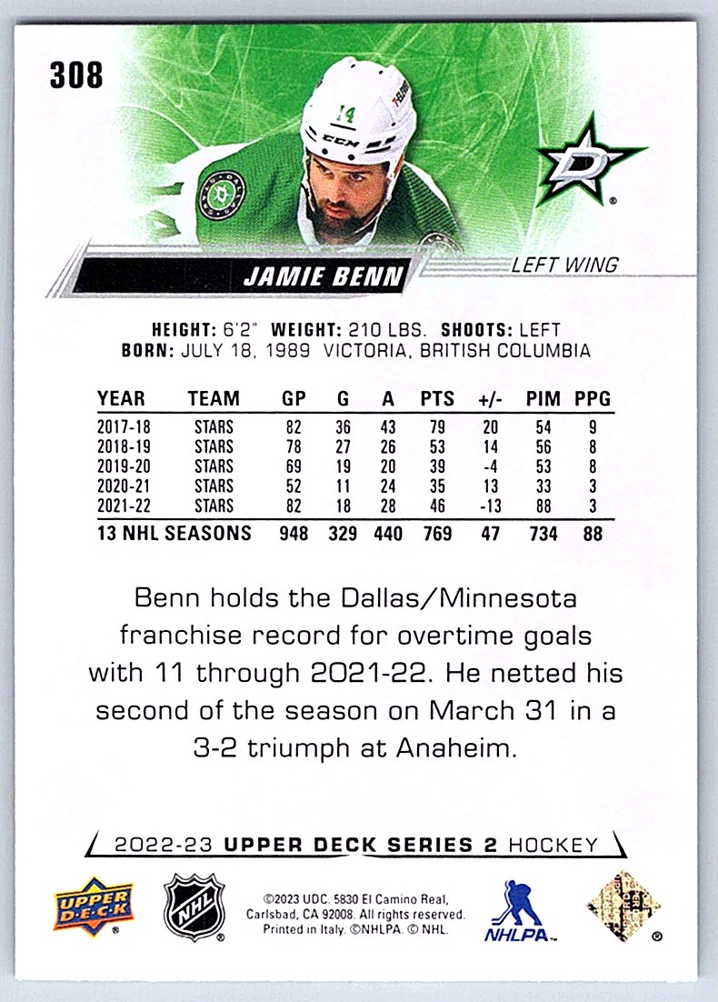 2022-23 Upper Deck Jamie Benn #308 on Kronozio