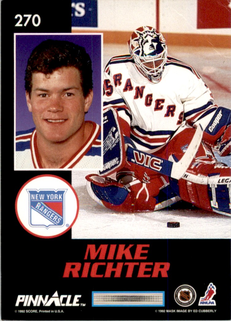 1992-93 Pinnacle Canadian Masks Mike Richter #270 on Kronozio