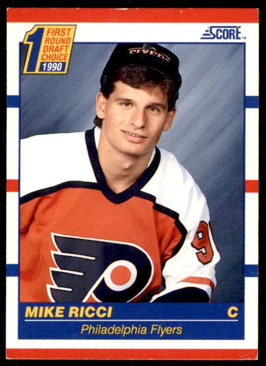 1990-91 Score American Mike Ricci #433 on Kronozio