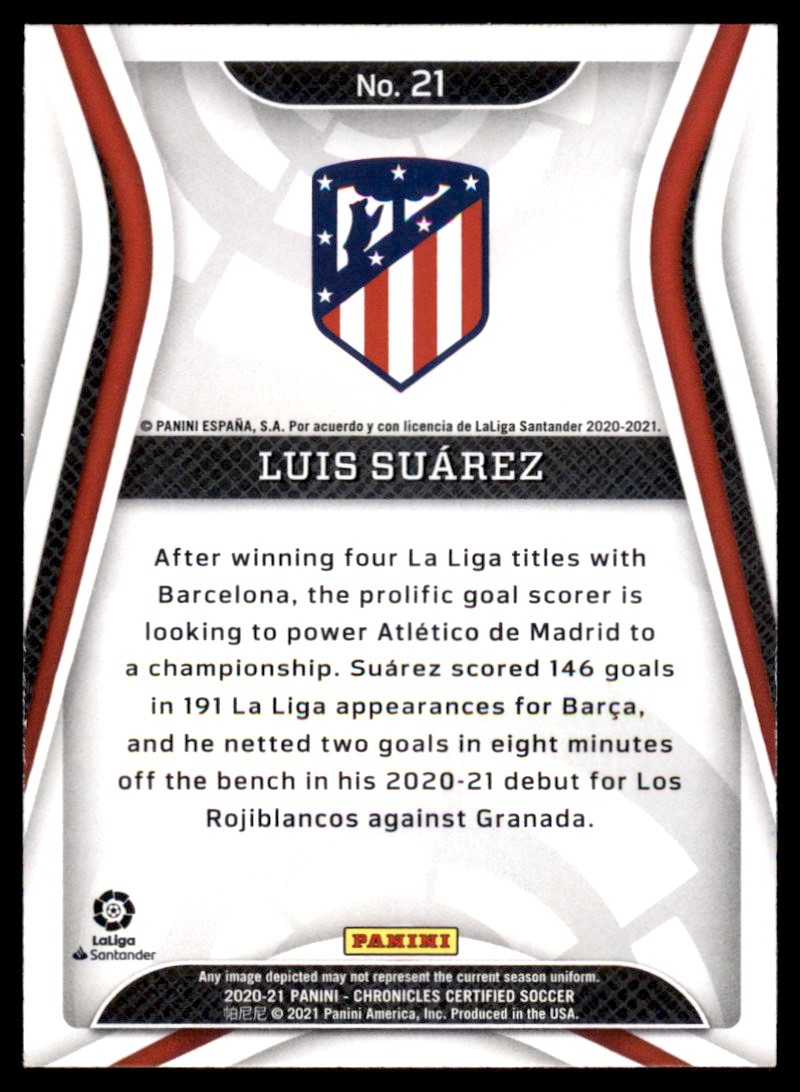 2020 Panini LaLiga Santander Chronicles Luis Suárez #21 on Kronozio