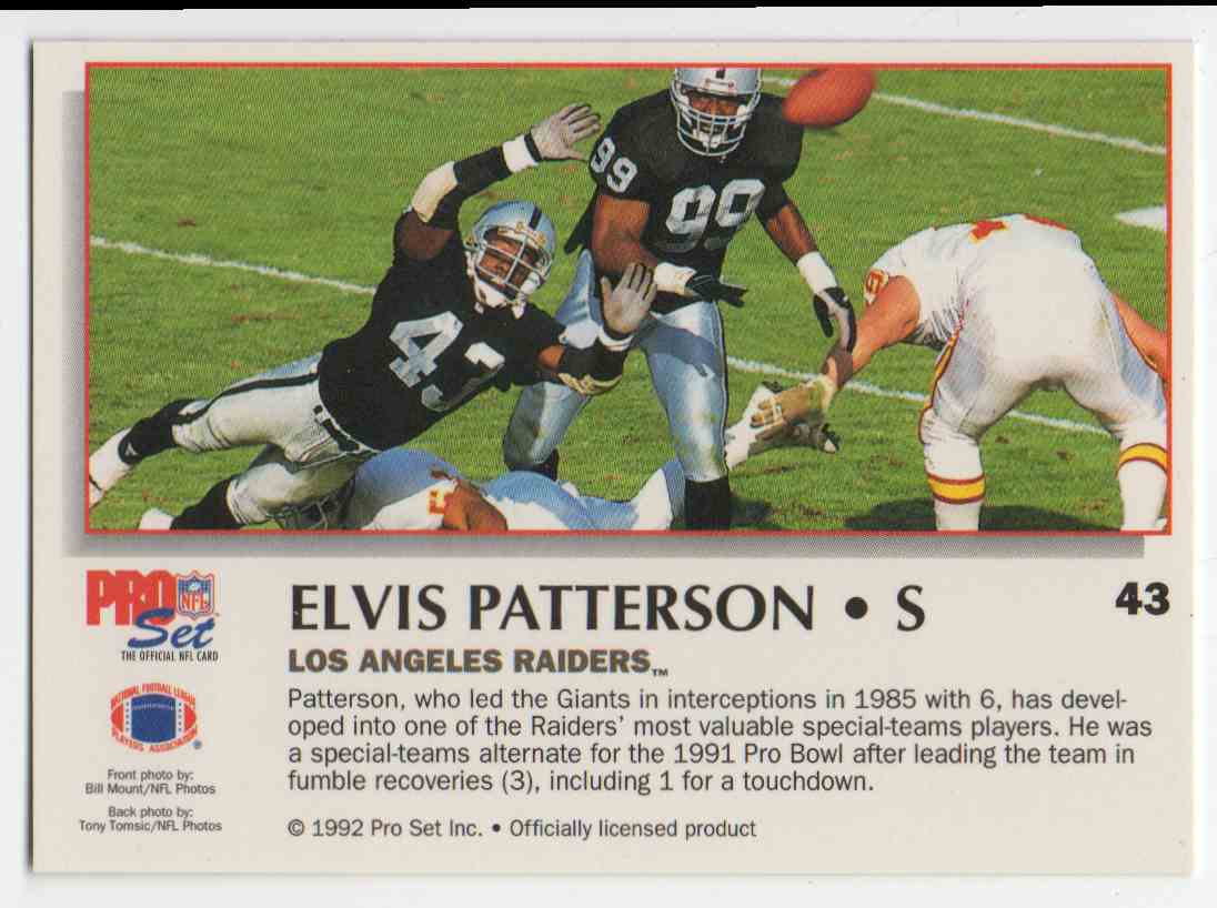 1992 Pro Set Power Elvis Patterson #43 on Kronozio