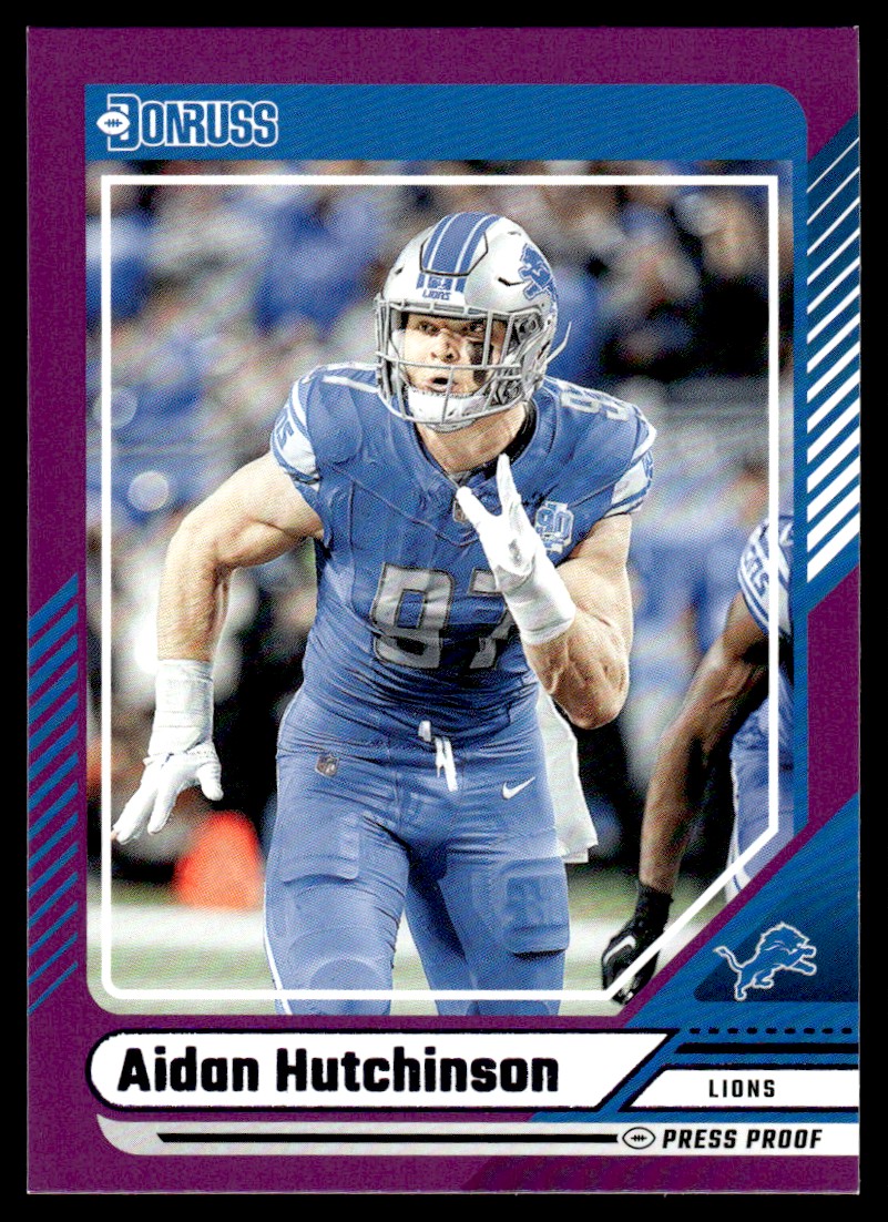 2024 Panini Donruss Purple Press Proof Border Aidan Hutchinson #94 on ...