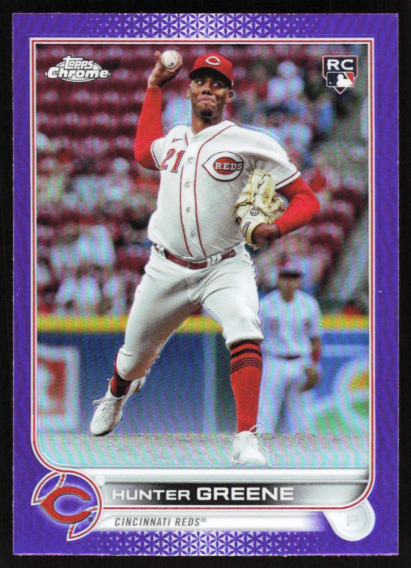 2022 Topps Chrome Update Purple Refractor Hunter Greene #USC191 on Kronozio