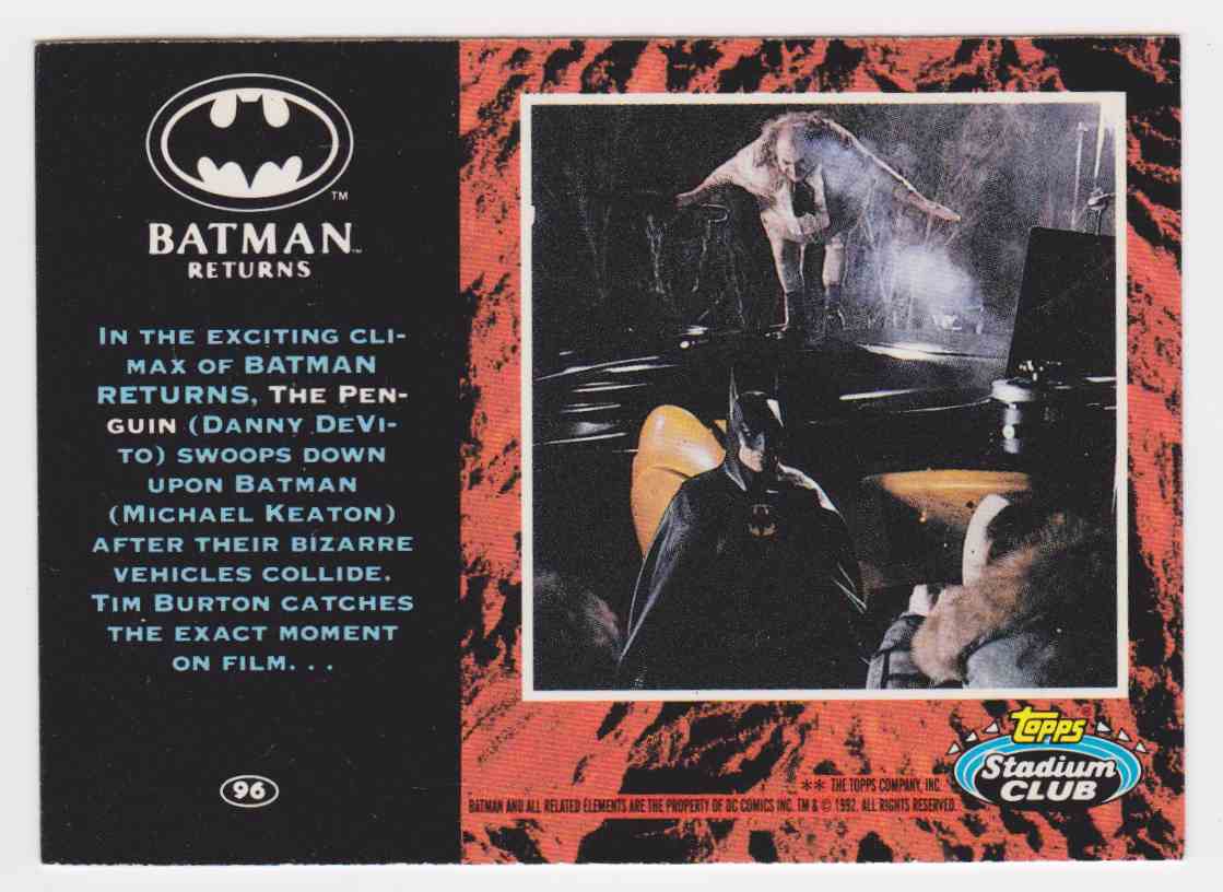1992 Topps Stadium Club Batman Returns Batman Returns #96 on Kronozio