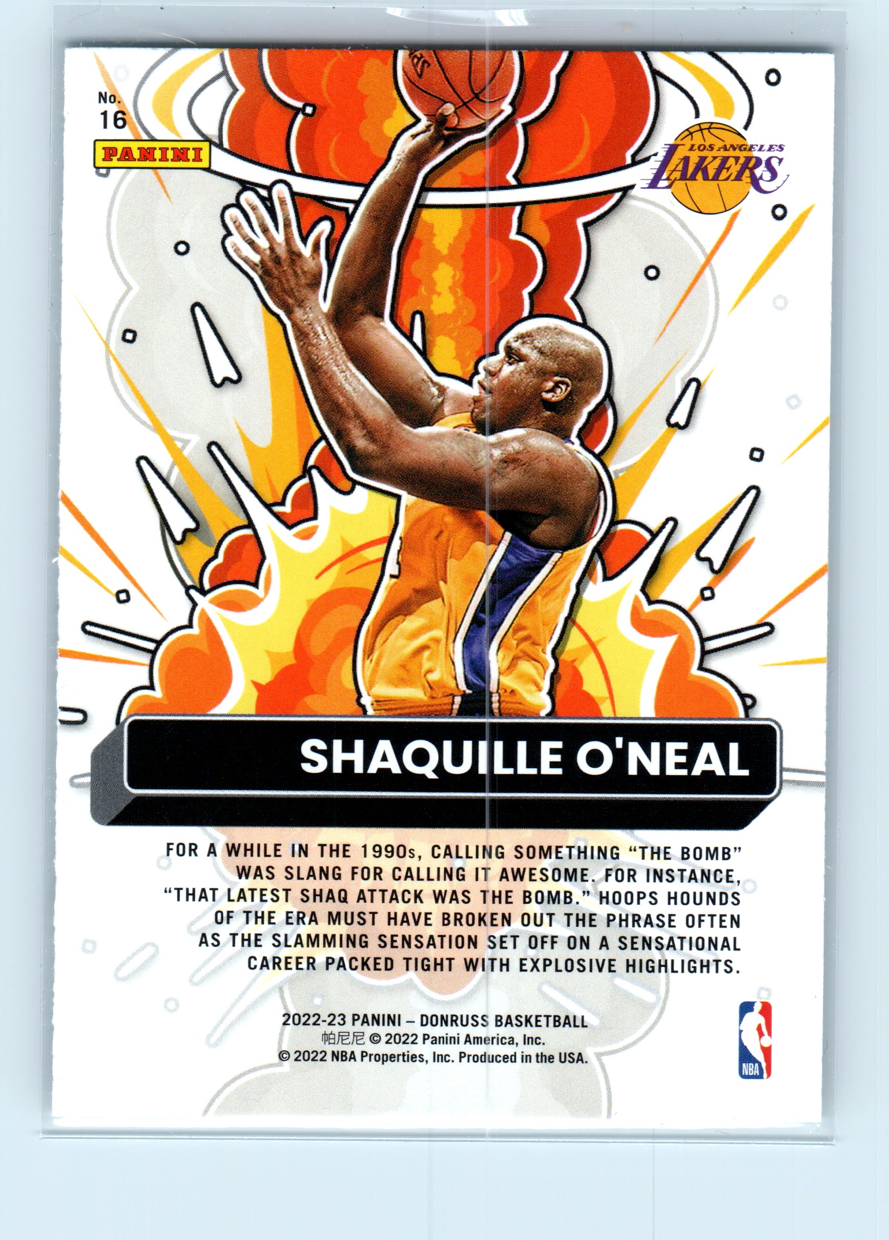2022-23 Panini Donruss Bomb Squad Shaquille O'Neal #16 on Kronozio