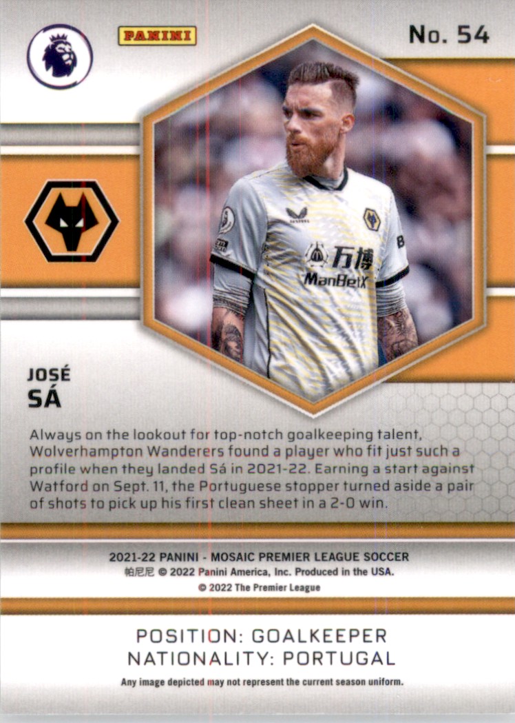 2021 Panini Mosaic English Premier League Jose Sa #54 on Kronozio