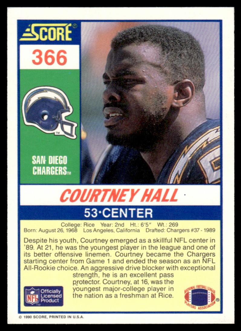 1990 Score Courtney Hall #366 on Kronozio