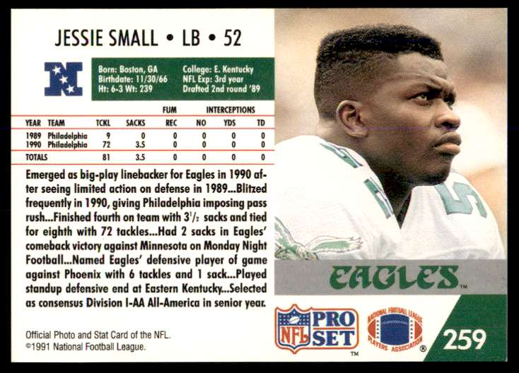1991 Pro Set Jessie Small #259 on Kronozio