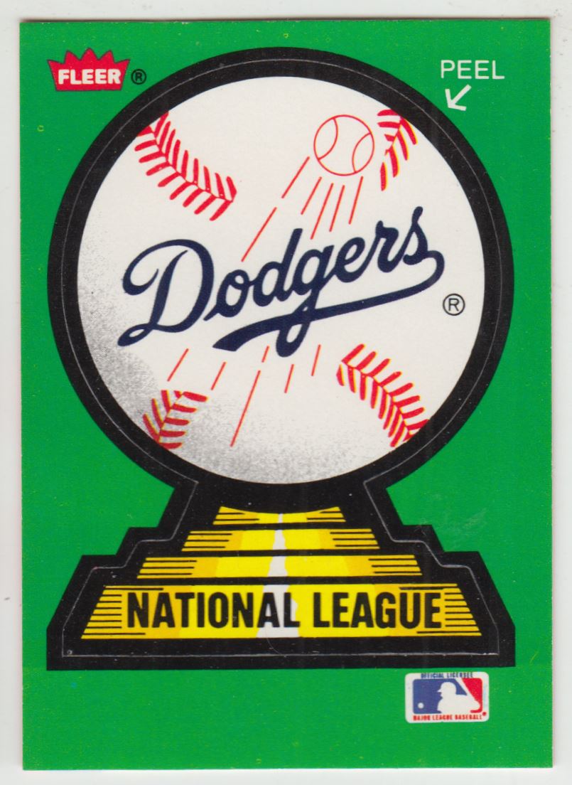 1988 Fleer Team Stickers Dodgers Logo/ Dodger Stadium #34 on Kronozio