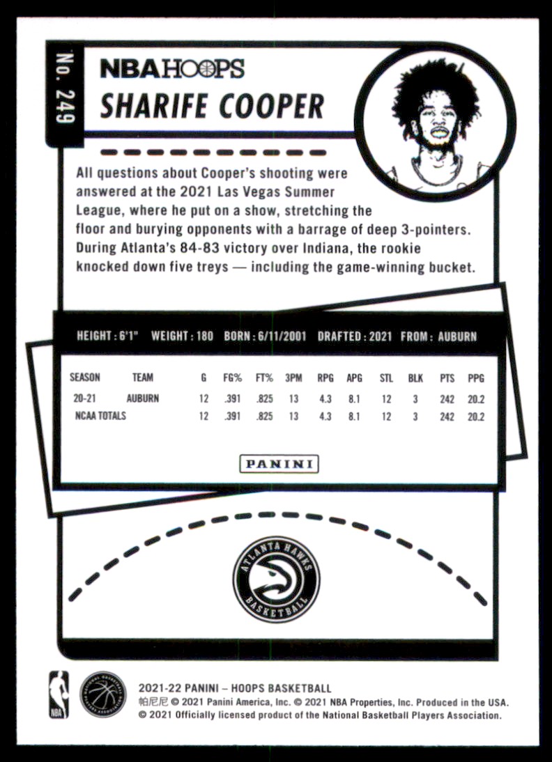 2021-22 Hoops Sharife Cooper #249 on Kronozio