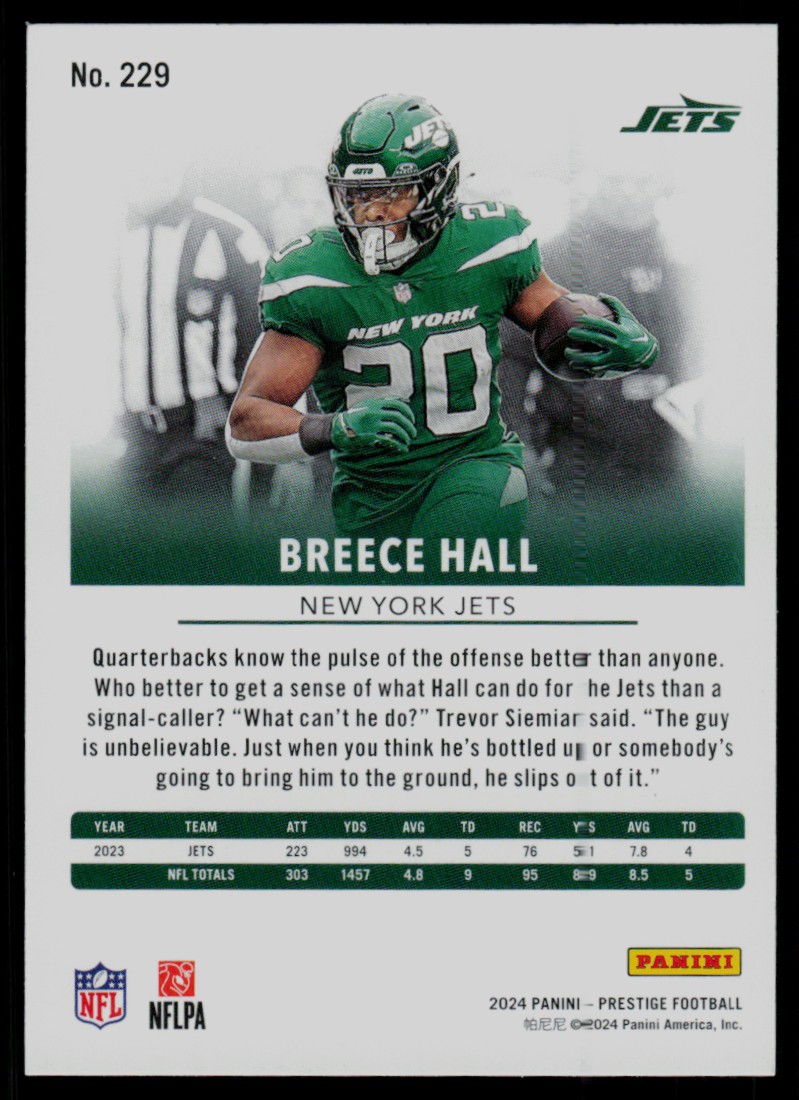 2024 Panini Prestige Breece Hall #229 on Kronozio