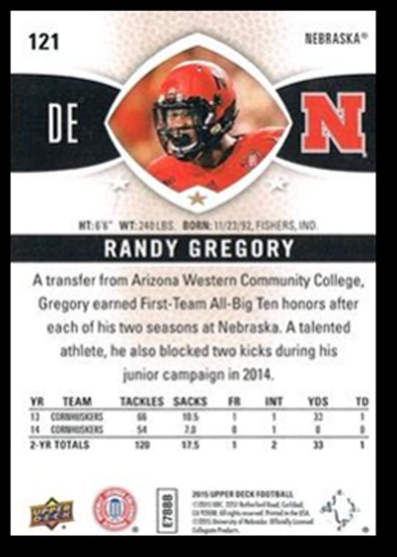 2015 Upper Deck Randy Gregory #121 on Kronozio