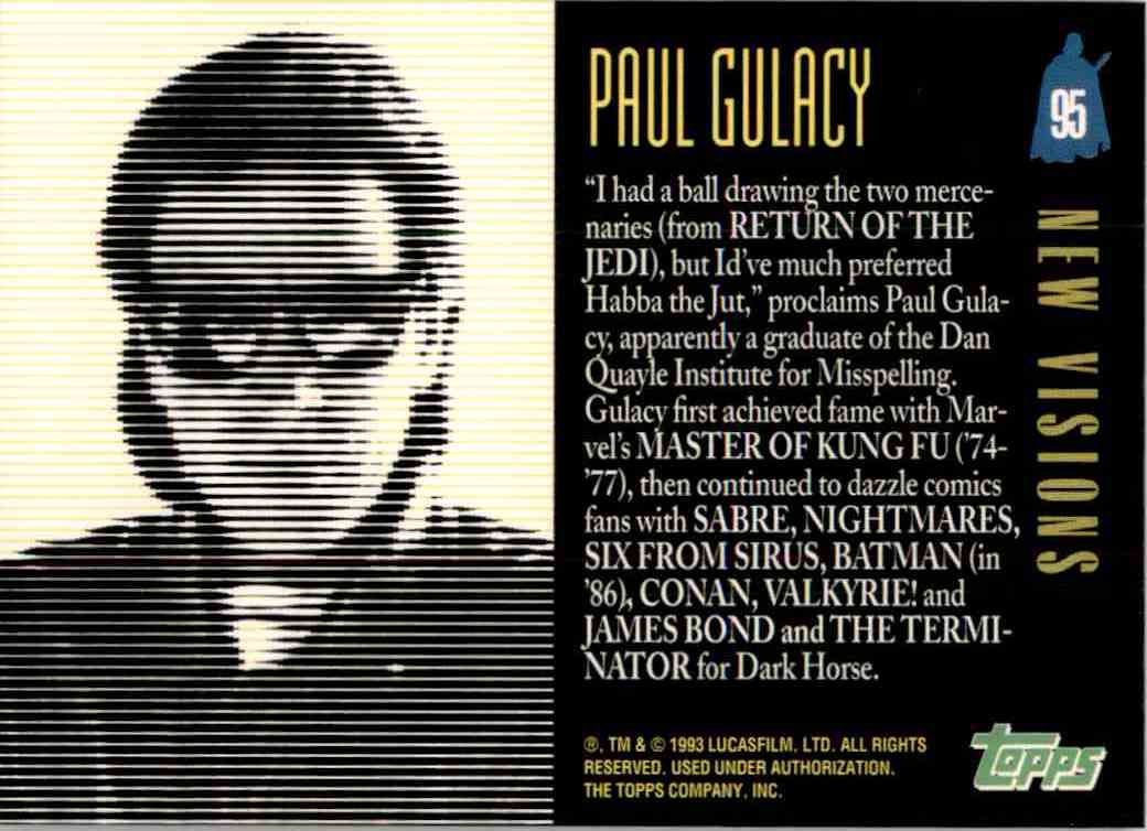 1993 Star Wars Galaxy Paul Gulacy #95 on Kronozio