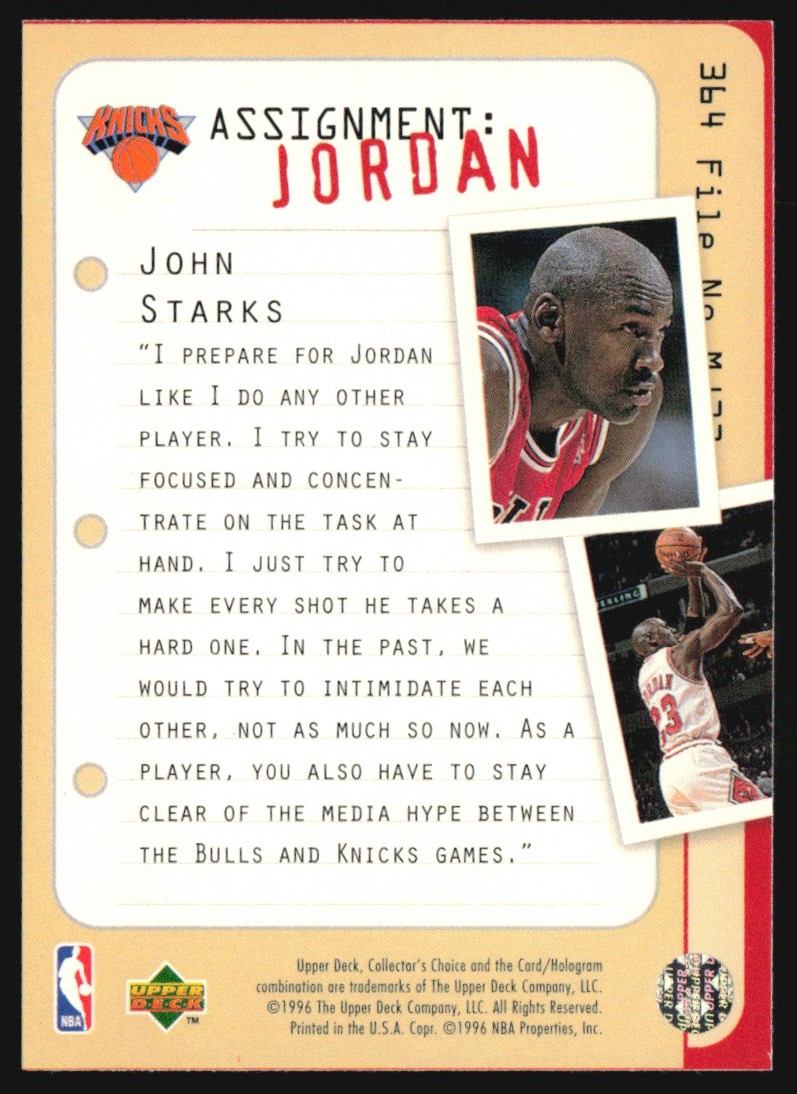 1996-97 Collector's Choice John Starks Michael Jordan #364 on Kronozio