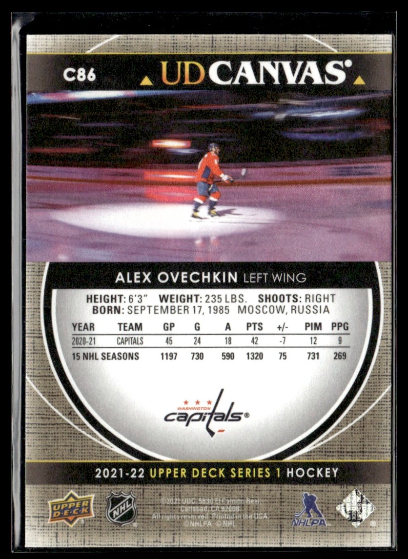 2021-22 Upper Deck UD Canvas Alex Ovechkin #C86 on Kronozio