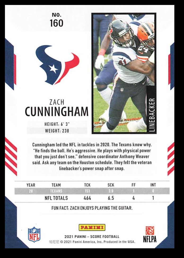 2021 Score Zach Cunningham #160 on Kronozio