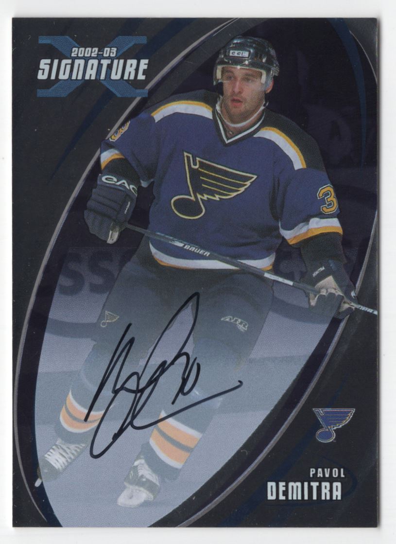 2002-03 Be a Player Signature Series AUTO SP Pavol Demitra #129 on Kronozio