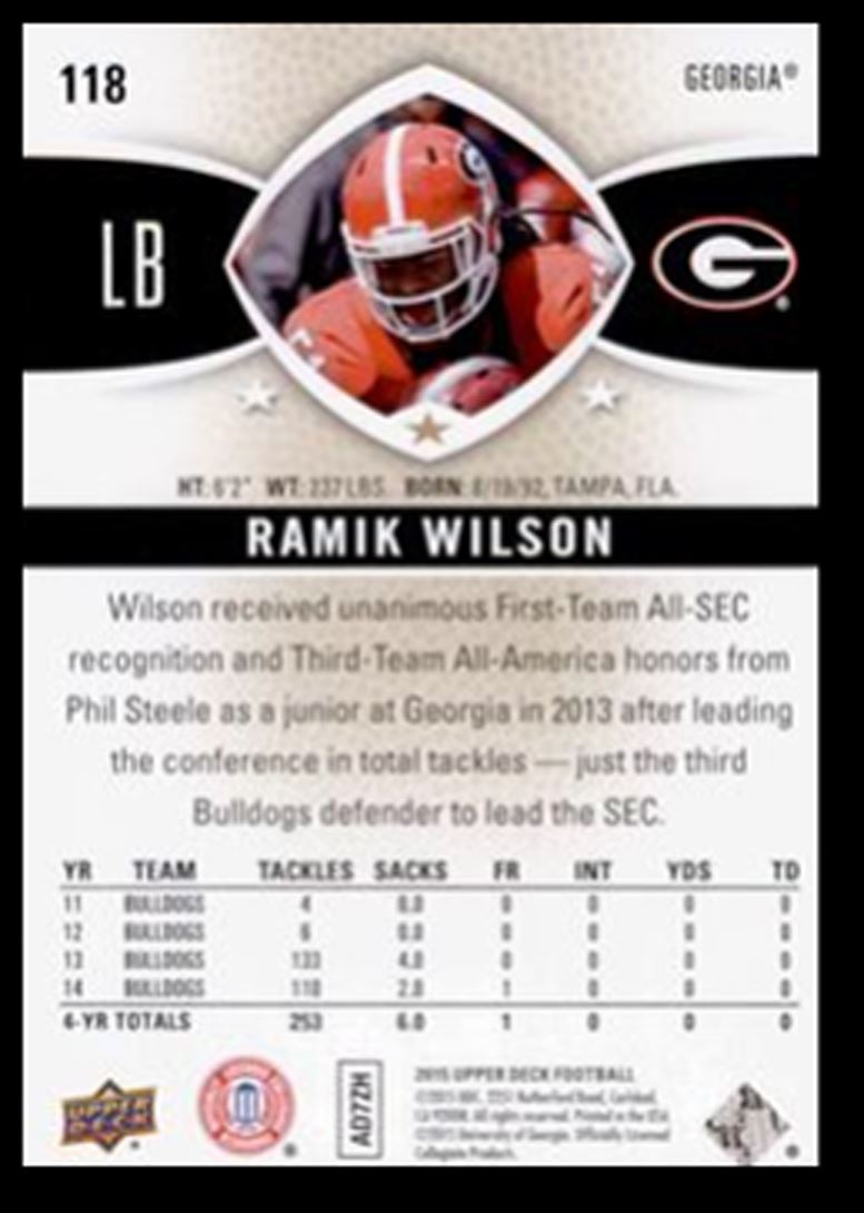 2015 Upper Deck Ramik Wilson #118 on Kronozio