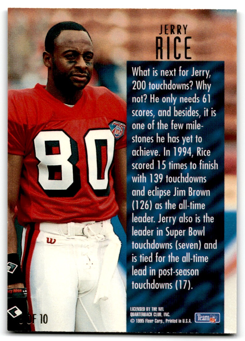1995 Fleer Ultra TD King Jerry Rice #6 on Kronozio