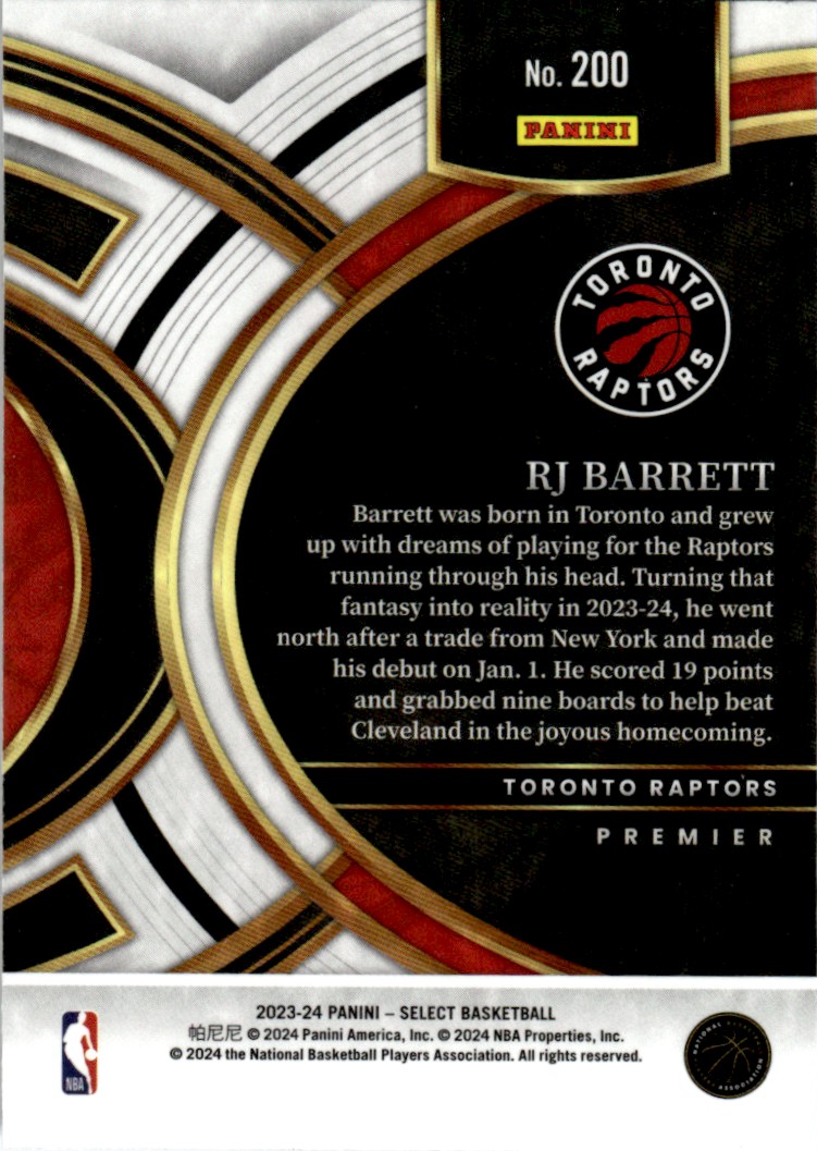 2023-24 Panini Select RJ Barrett #200 on Kronozio