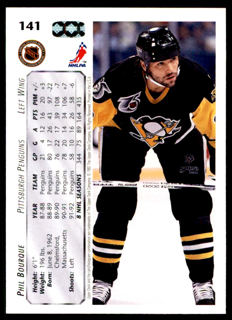 1992-93 Upper Deck Phil Bourque #141 on Kronozio