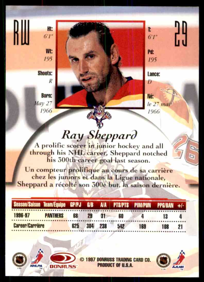 1997-98 Donruss Canadian Ice Ray Sheppard #29 on Kronozio