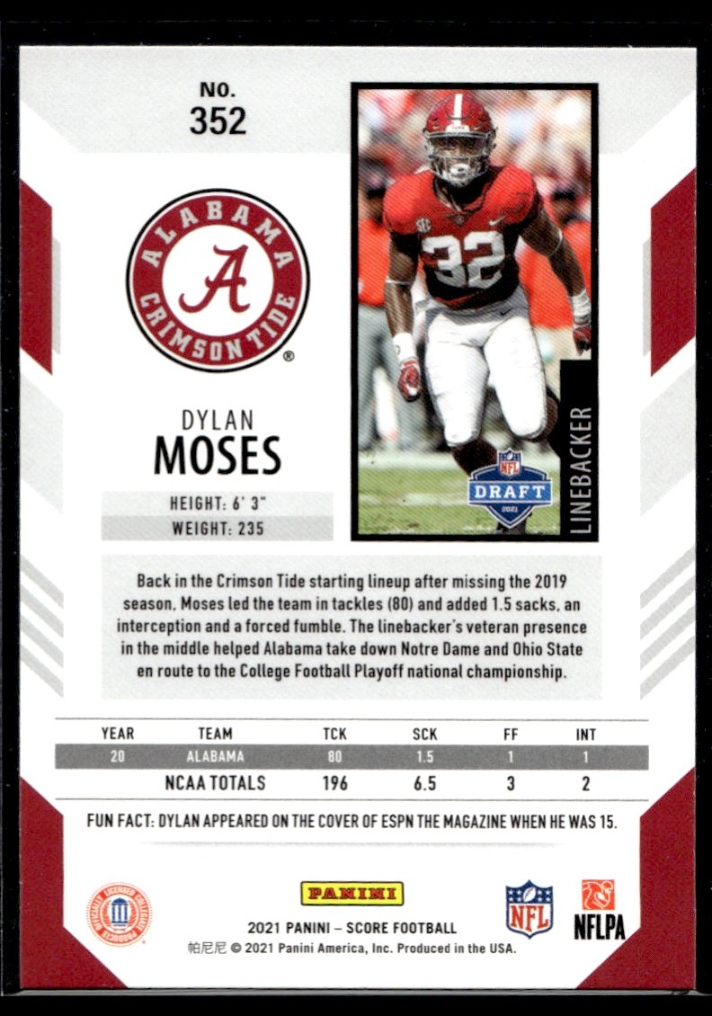 2021 Score Dylan Moses #352 on Kronozio