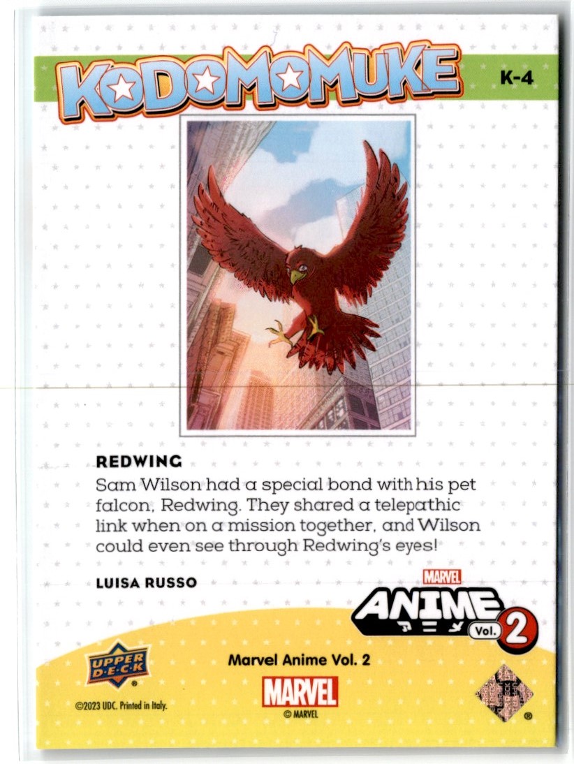 2023 UD Marvel Anime Vol. 2 Kodomomuke Redwing #K-4 on Kronozio