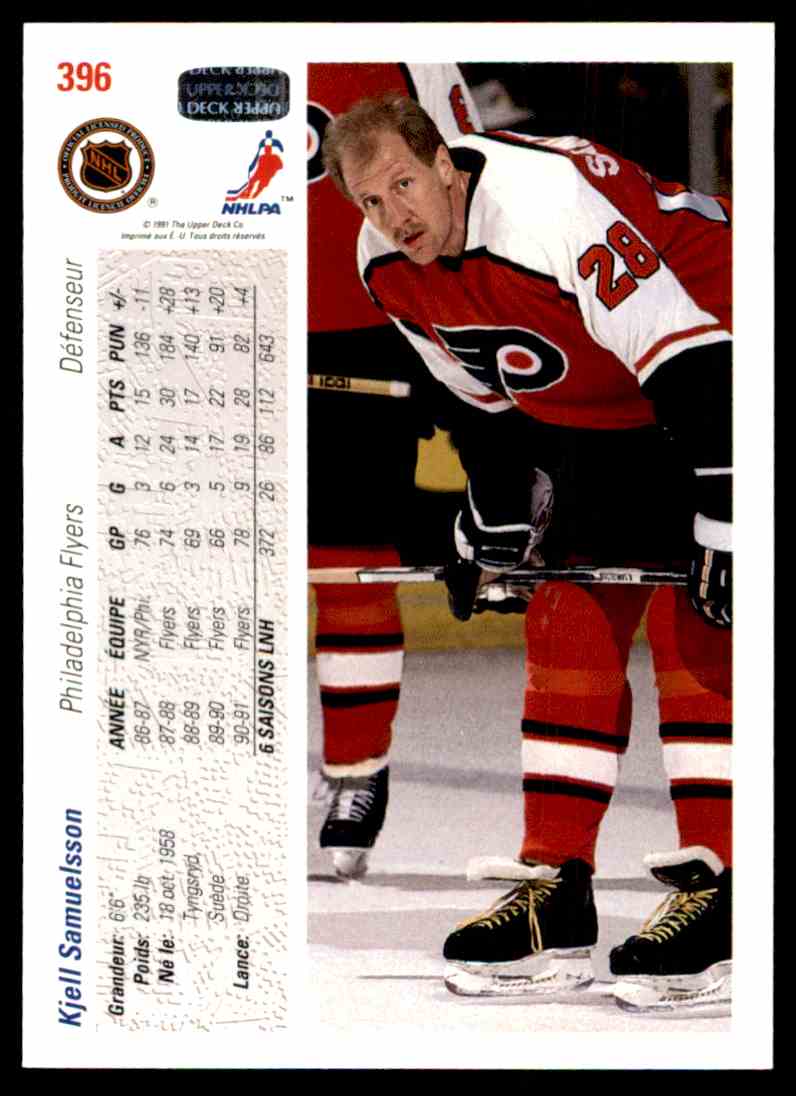 1991-92 Upper Deck French Kjell Samuelsson #396 on Kronozio