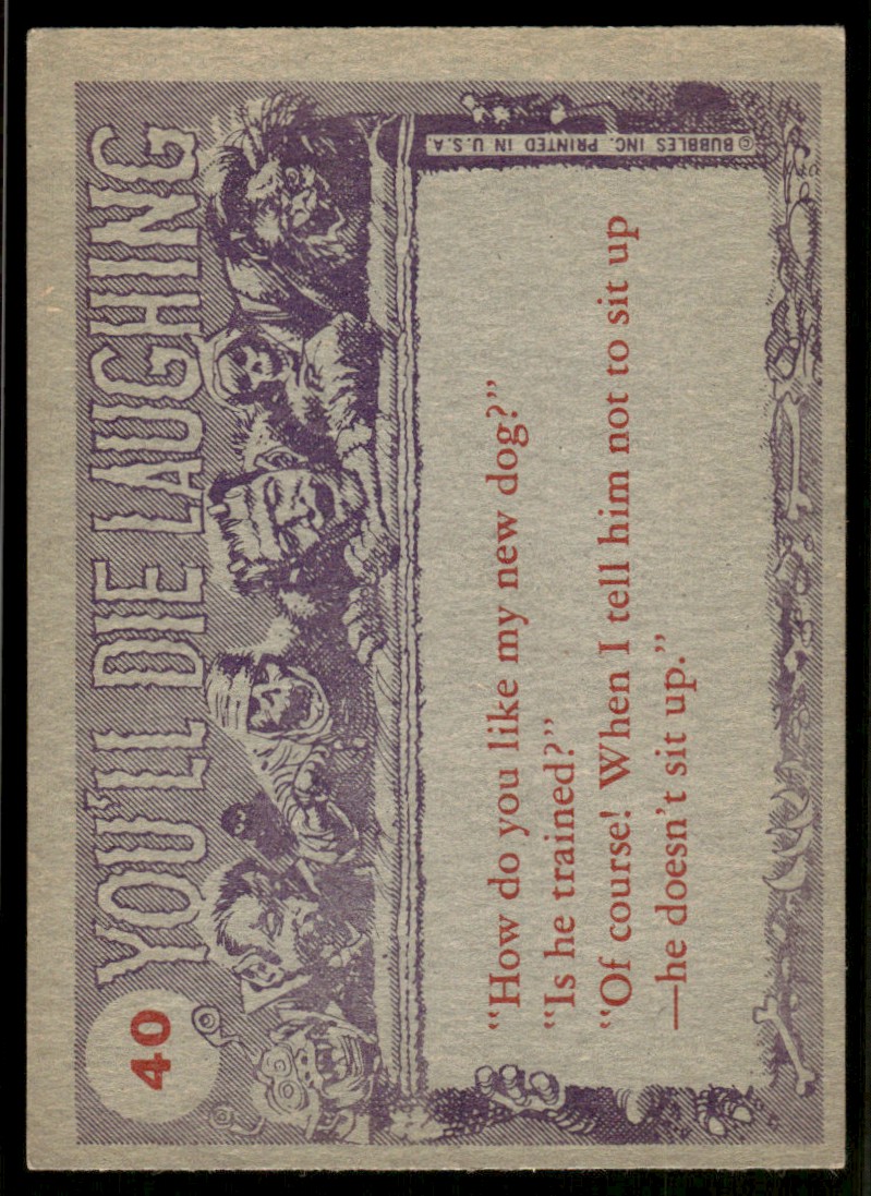 1959 Topps Bubbles You'll Die Laughing Card #40 #40 on Kronozio