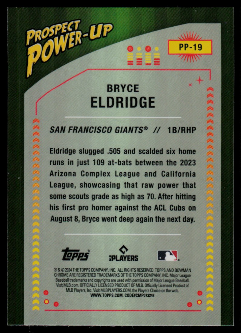 2024 Bowman Chrome Prospect Power Up Bryce Eldridge #PP-19 on Kronozio