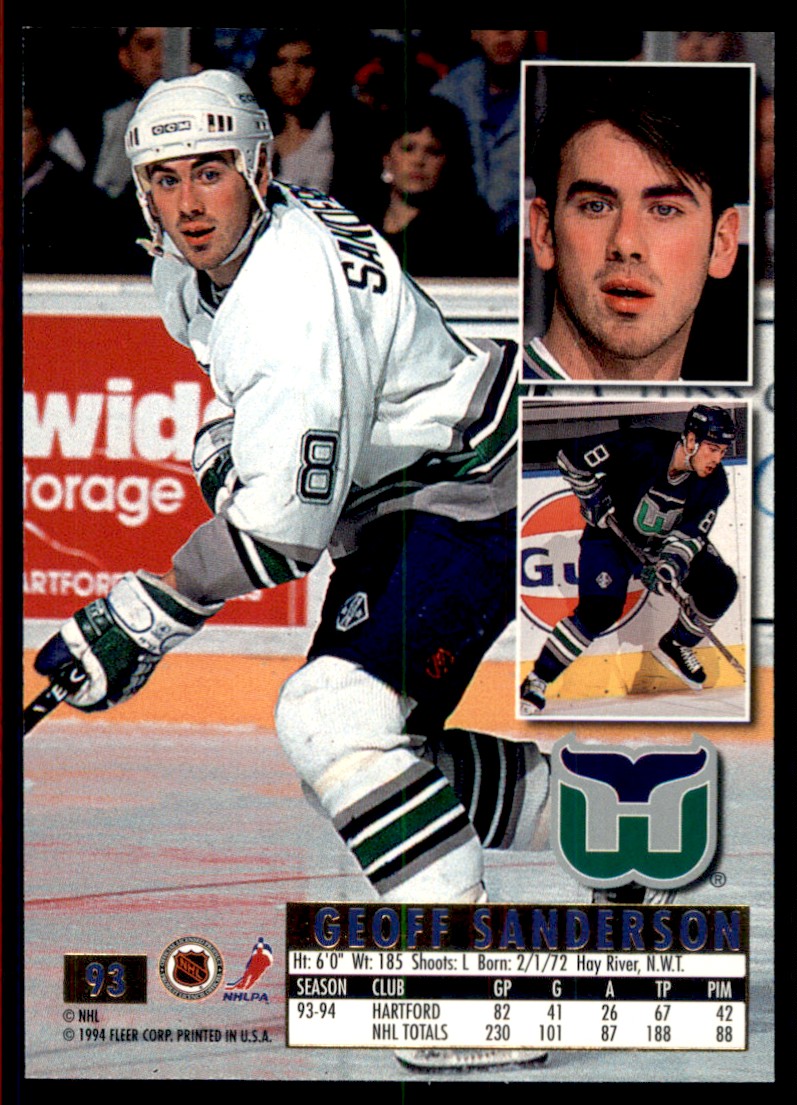 1994-95 Ultra Geoff Sanderson #93 on Kronozio