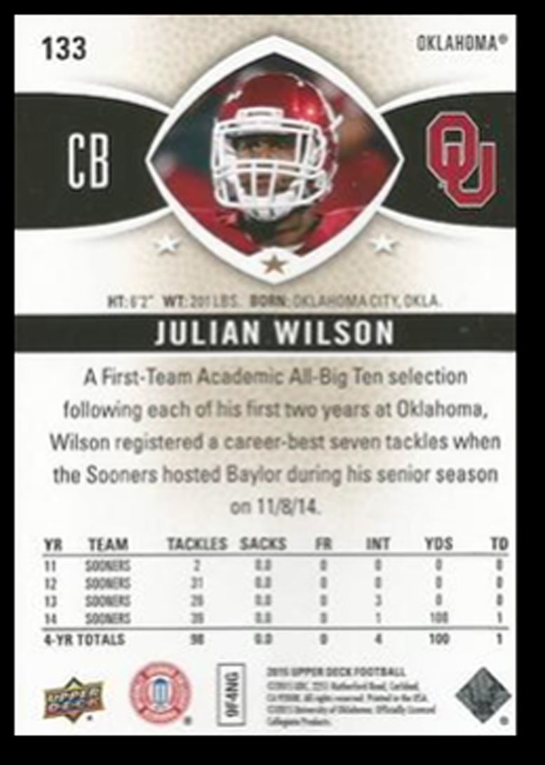 2015 Upper Deck Julian Wilson #133 on Kronozio