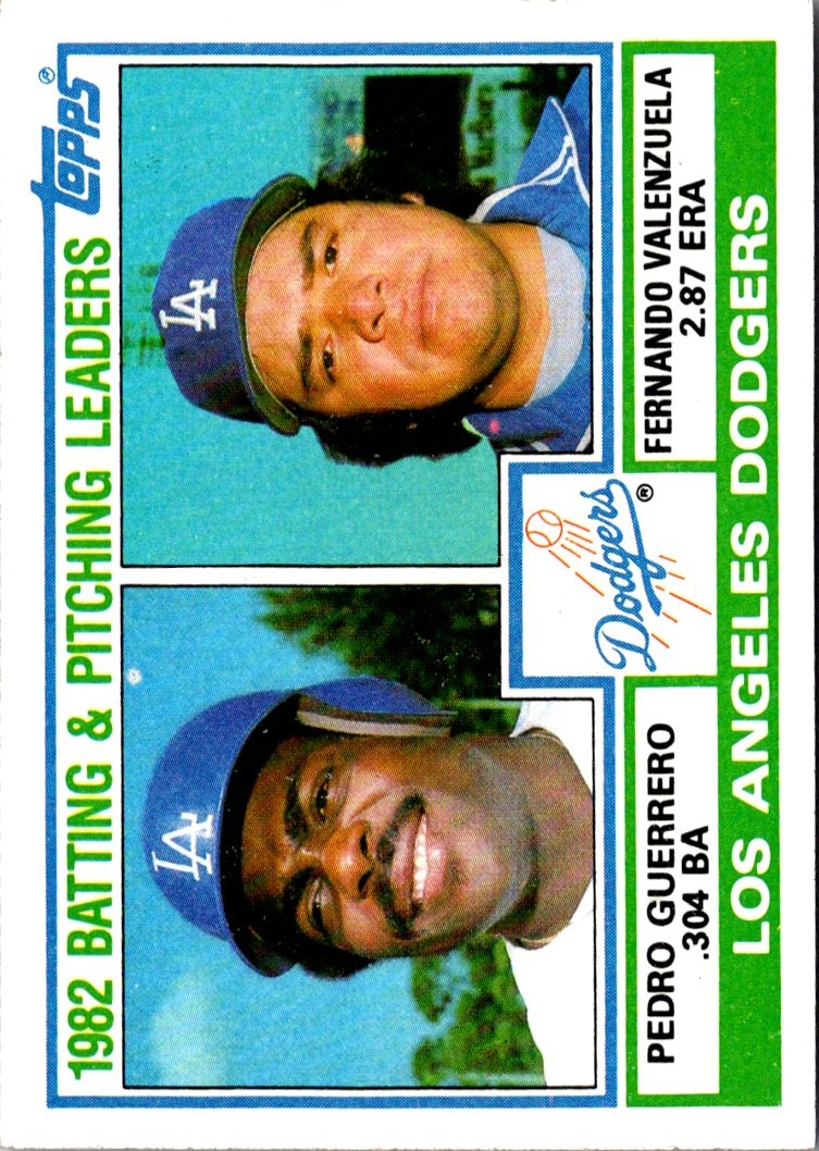 1983 Topps Dodgers Team Leaders - Pedro Guerrero/Fernando Valenzuela ...
