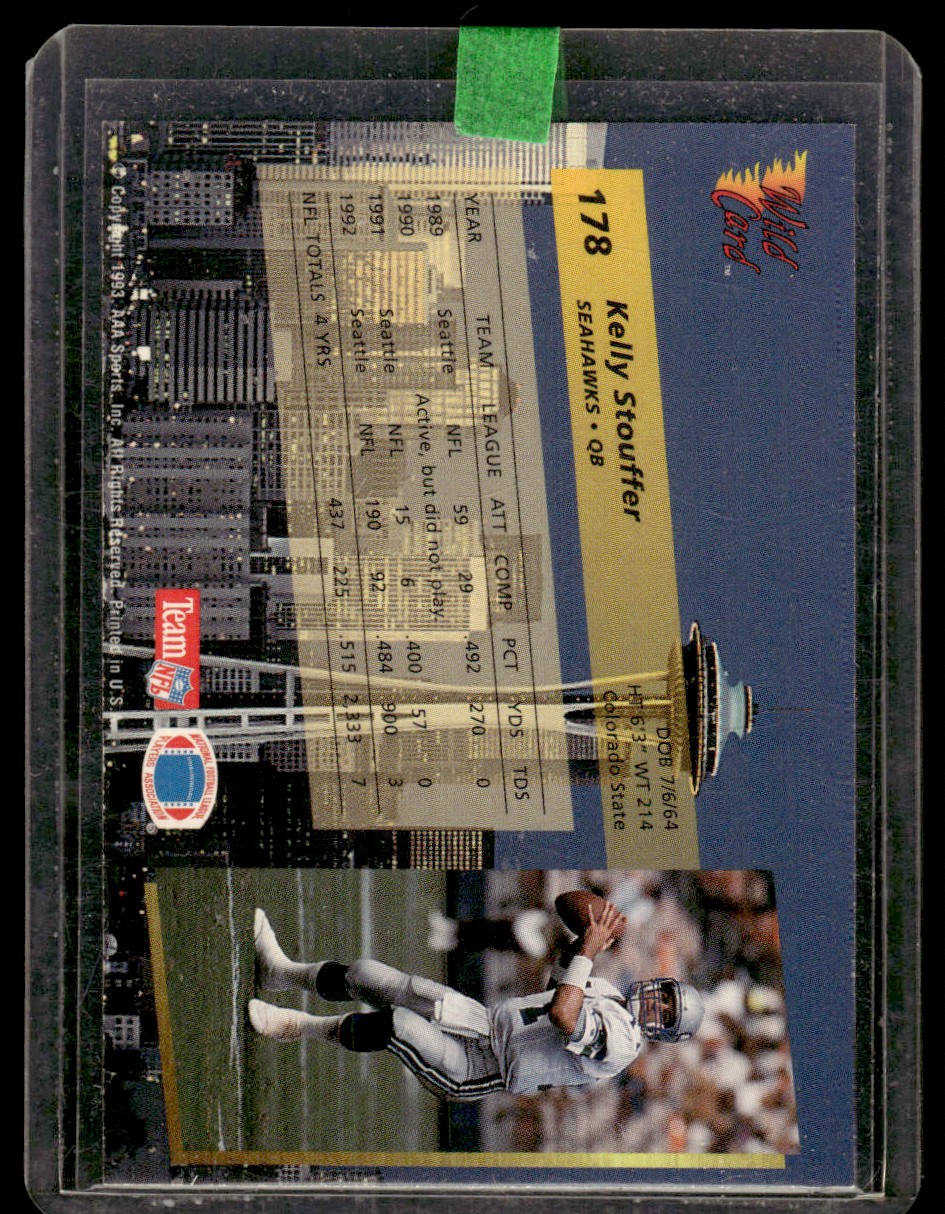 1993 Wild Card Kelly Stouffer #178 on Kronozio